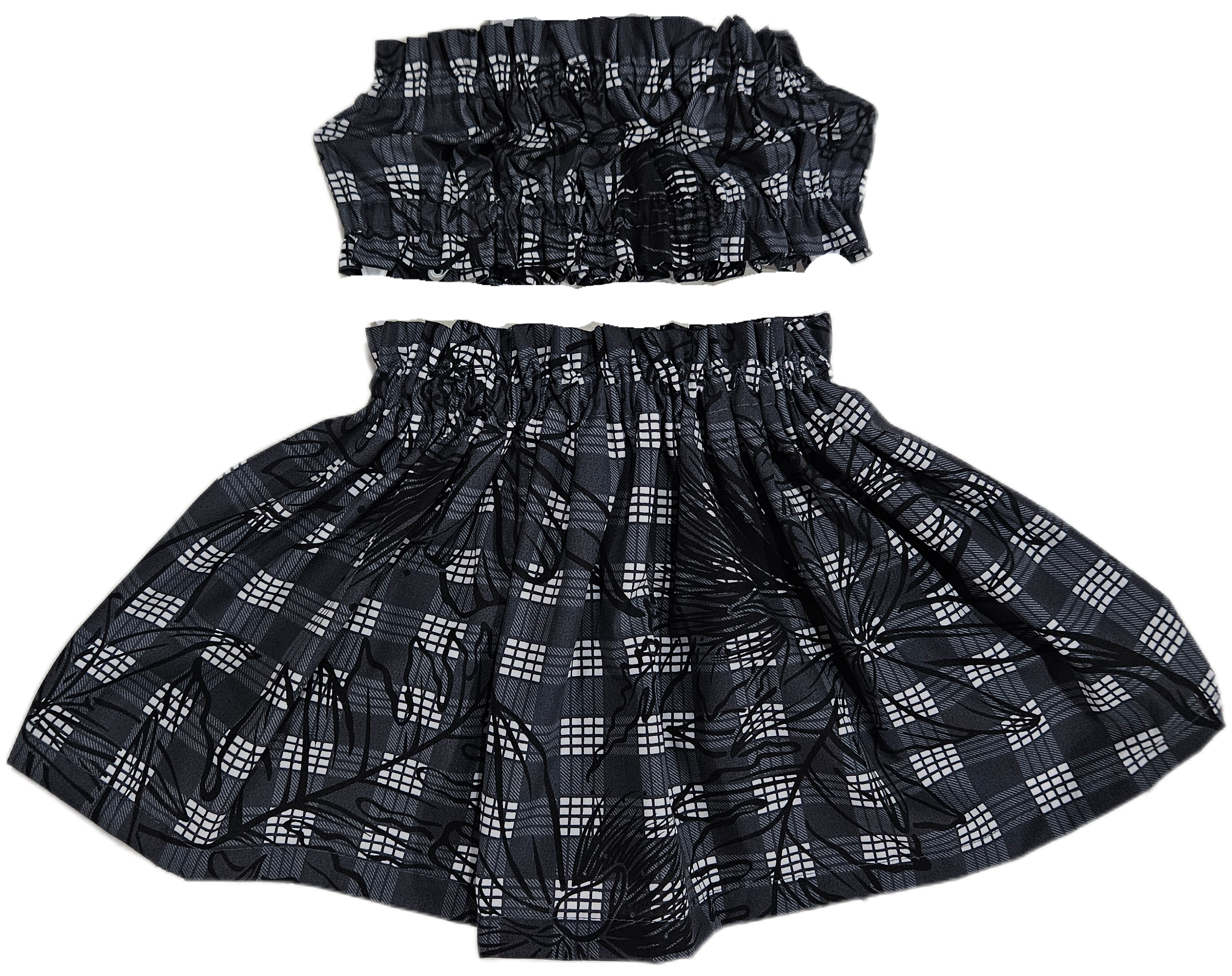 Black Palaka Designs Keiki Pa'u Set (0-12months) – Aloha Fabrics Hula ...